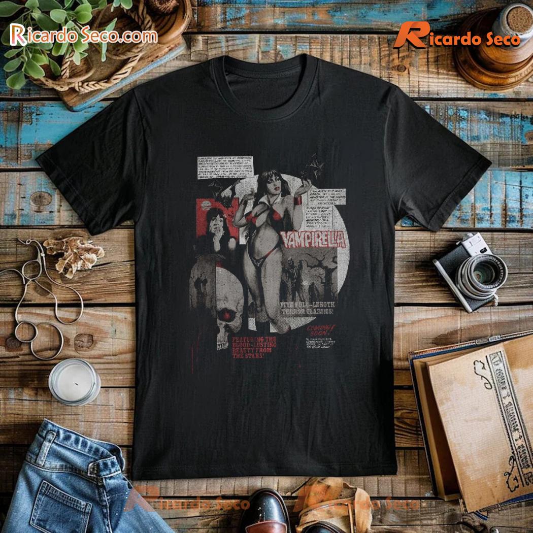 Vampirella Coming Soon Featuring The Blood-lusting Beauty From The Stars Graphic Unisex T-shirt ...