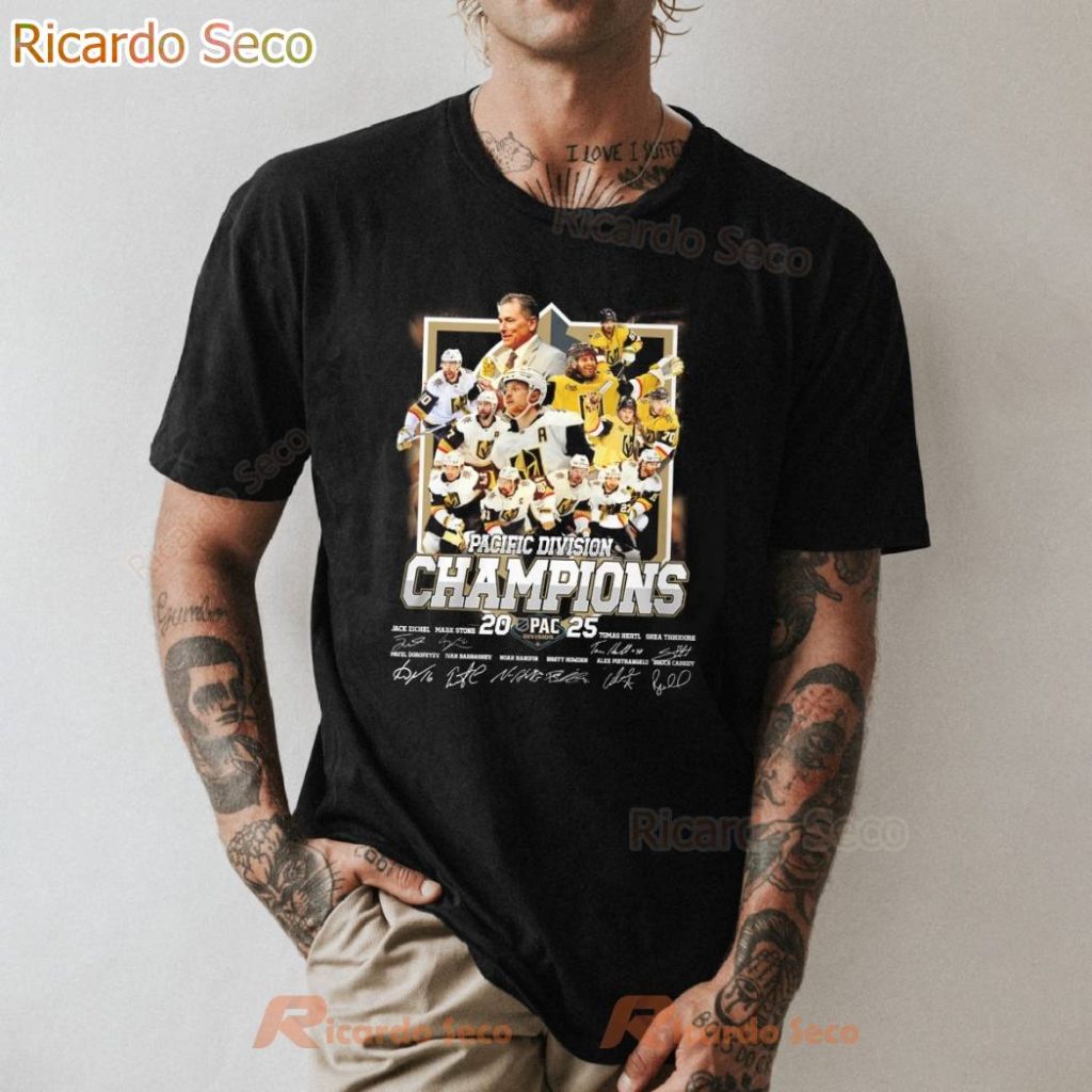 Pacific Division Champions 2025 Signatures T-shirt - Ricardo Seco Shop