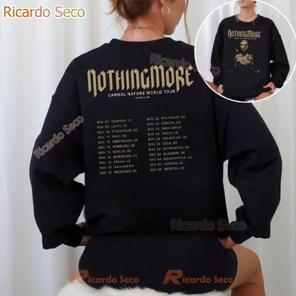 Nothing More Carnal Nature World Tour 2026 Europe & Uk T-shirt ...