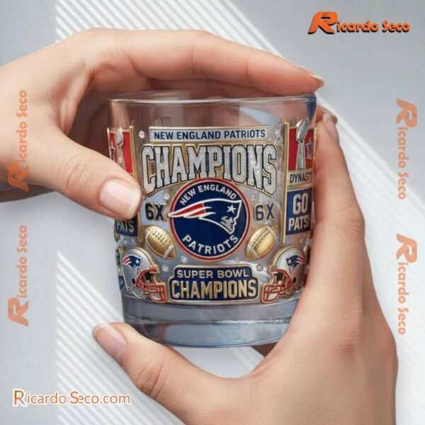 New England Patriots 6x Super Bowl Champions Whiskey Glass - Ricardo ...